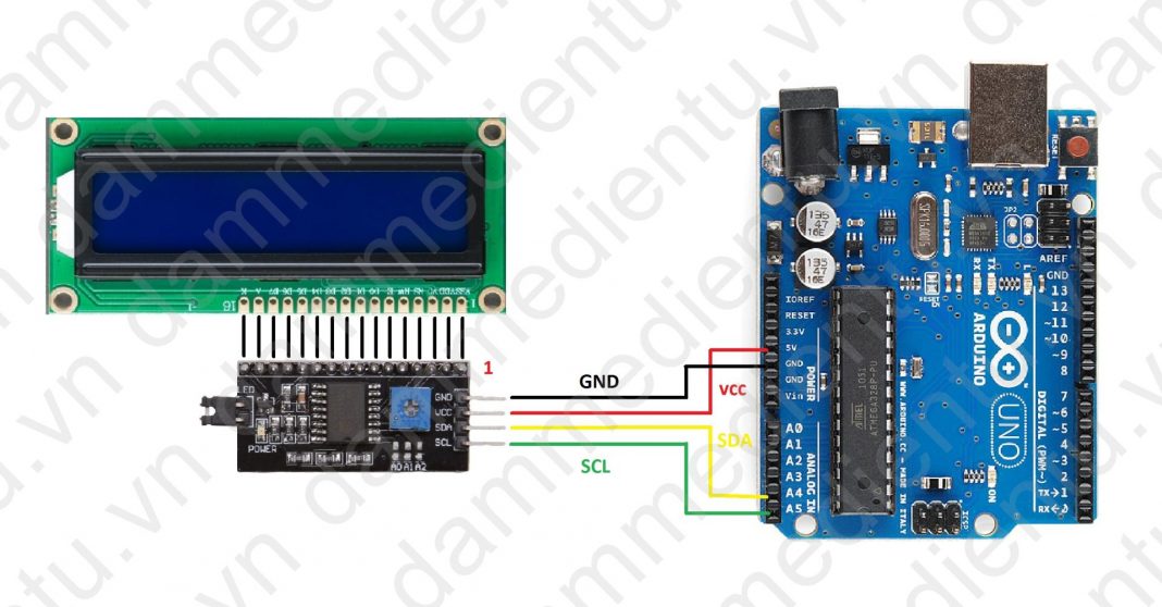 hướng dẫn kết nối module I2C PCF8574 Với Arduino Uno